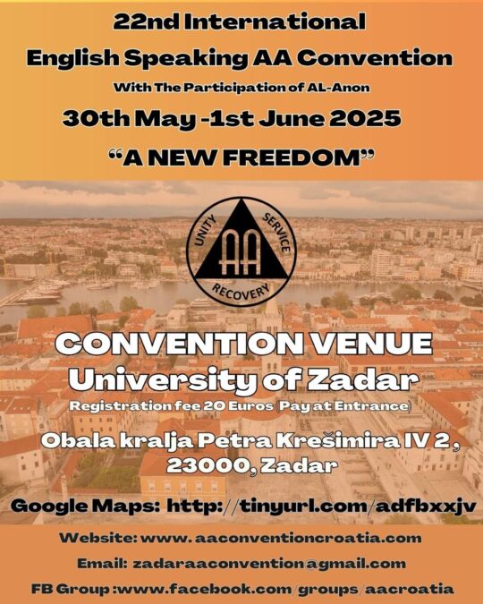 2025 International English Speaking AA Convention Croatia - Alcoholics ...